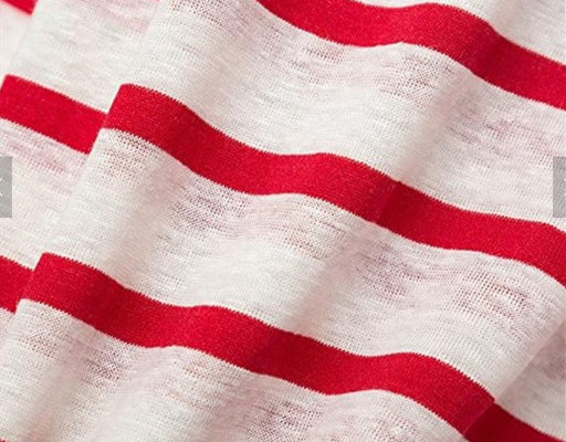 White Red Plaid Organic Bamboo Fabric Bacteriostatic For T - Shirts Knitting 180 Gsm