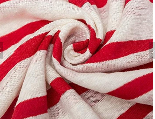 White Red Plaid Organic Bamboo Fabric Bacteriostatic For T - Shirts Knitting 180 Gsm