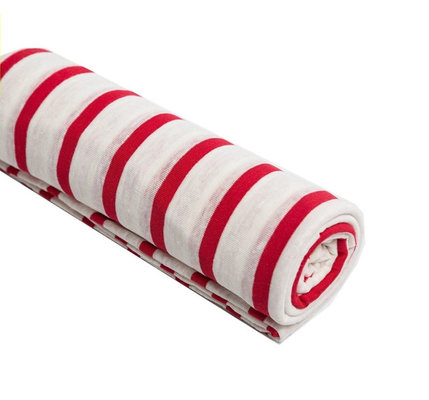 White Red Plaid Organic Bamboo Fabric Bacteriostatic For T - Shirts Knitting 180 Gsm