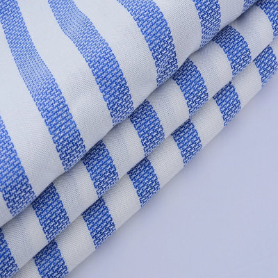 Breathable 100 Rayon Fabric , Woven Stripe Fabric Yarn Dyed Moisture Absorption