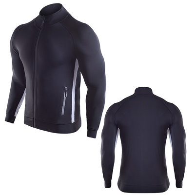 Men's outdoor sport track suit gym wear compression running jacket apparel factory