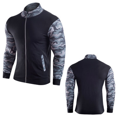 Men's outdoor sport track suit gym wear compression running jacket apparel factory