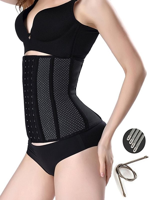 Underbust Latex Sport Girdle Womens Waist Cincher Black Hourglass Body Shaper