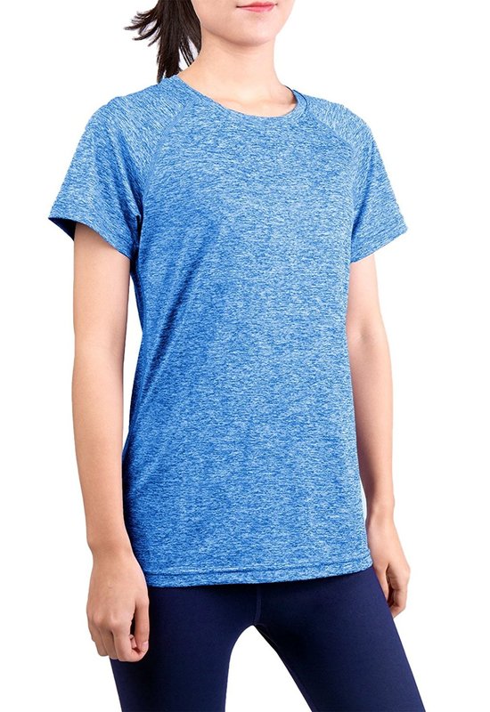 Poly Spandex Sport Shirts For Women 180 - 210 Gsm Customized Logo Antibiosis