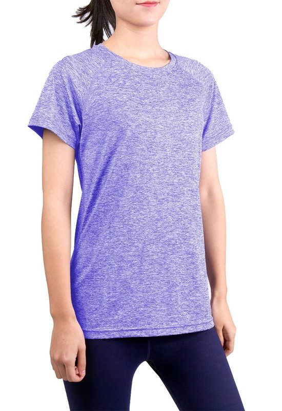 Breathable Short Sleeve Workout Shirts Casual Style Four Way Stretch Material
