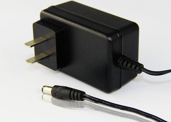 Black AC To DC 15W / 24W Power Adapter With UK Plug Low Ripple / Noise
