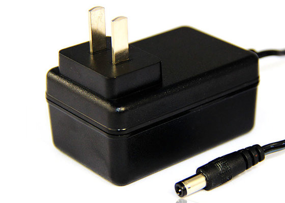 Black AC To DC 15W / 24W Power Adapter With UK Plug Low Ripple / Noise