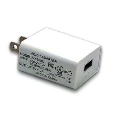 Cell Phone USB Travel Charger , Black / White 5 Volt 1A USB Phone Charger Adapter