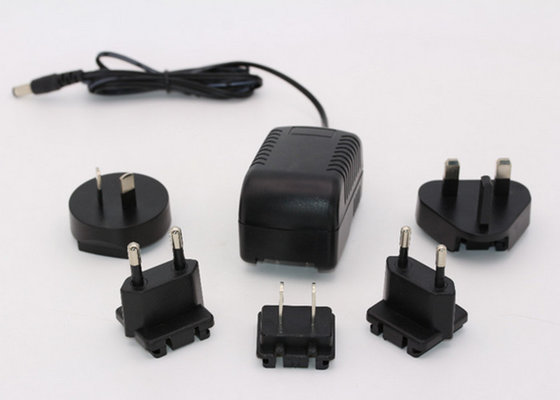 Interchangeable Plugs 5v 2a Power Adapter , Black 10 Watt AC Power Adapter