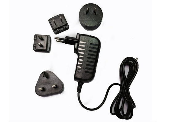 Interchangeable Plugs 12v 2a Power Supply Adapter , 24W Portable Dvd Player Charger