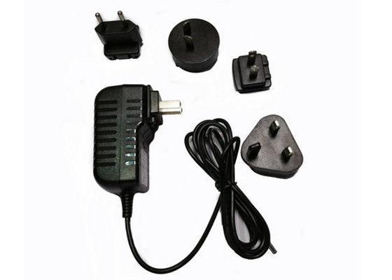 Interchangeable Plugs 12v 2a Power Supply Adapter , 24W Portable Dvd Player Charger