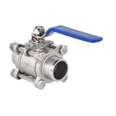 304 stainless steel three-piece welded ball valve Q61F-16P full diameter butt welded ball valve