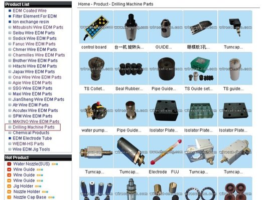 guide /copper tube/brass tube/rotating head/seal rubber/pump/filter/chuck/shaft/isolator plate for drilling EDM