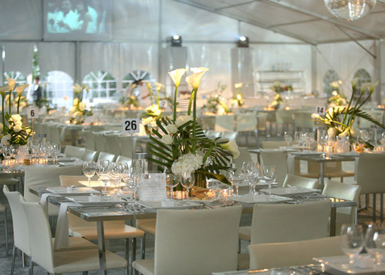 Waterproof PVC Wedding Party Tent , White Fabric Roof Garden Party Marquee