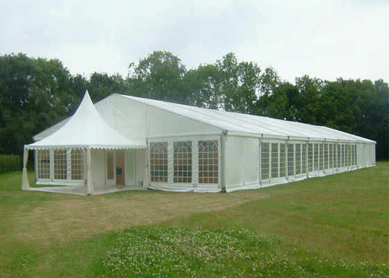 Waterproof PVC Wedding Party Tent , White Fabric Roof Garden Party Marquee