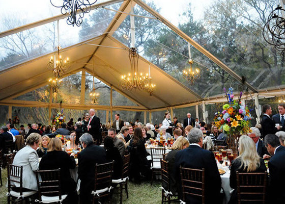 Waterproof PVC Wedding Party Tent , White Fabric Roof Garden Party Marquee