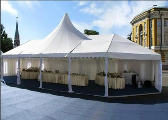 Aluminum Structure High Peak Tent White PVC Fabric Waterproof / Flame Retardant