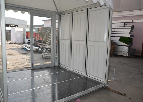 3 X 3m White PVC Party Pavilion Tent , Outside Gazebo Tent With Glass Wall Windows