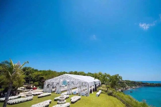 Anti UV Clear Span Structure Tent , 80 - 100 Km/H Transparent Wedding Tent