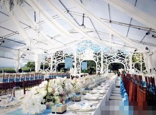 Anti UV Clear Span Structure Tent , 80 - 100 Km/H Transparent Wedding Tent