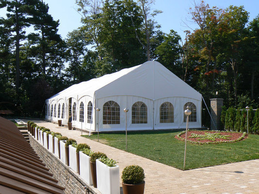 Rain Proof Garden Marquee Tent Strong Cold Resistance With White Fabric Cover