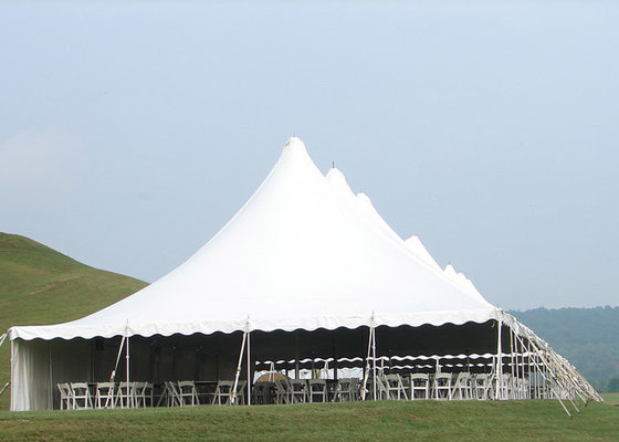 White Custom Event Tents 12 * 18M Waterproof PVC Roof Steel Pole Tents
