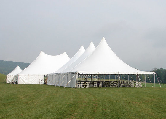 White Custom Event Tents 12 * 18M Waterproof PVC Roof Steel Pole Tents