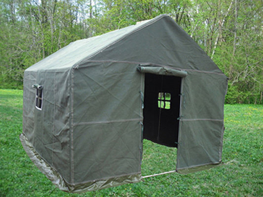 Heavy Duty Canvas Military Style Tents Green Waterproof / UV Protection For 8 Persons