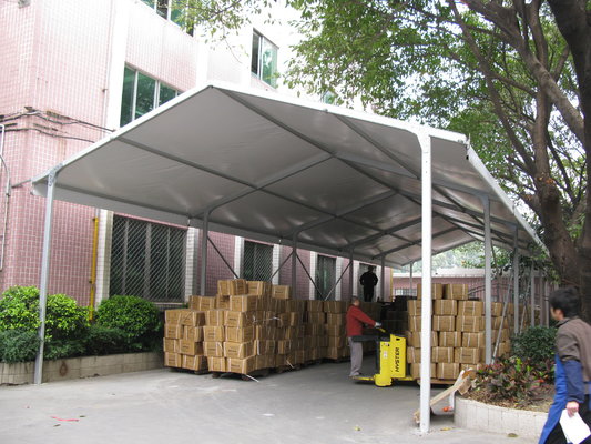 White PVC Fabric Roof Industrial Storage Tents Customized ISO CE Certification