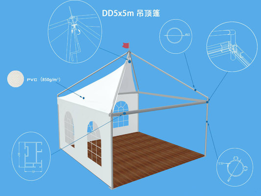 10x10‘ Pagoda Party Tent With Strong Waterproof  Transparent PVC