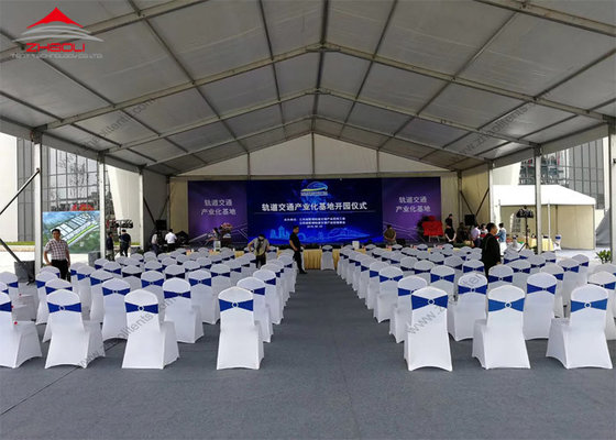 300 Seater Outdoor Event Tent With Transparent PVC Window / Large Garden Wedding Tent