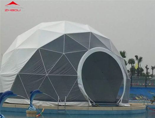Iron Pipe Material Geodesic Dome Tent With Double Coated PVC Fabric