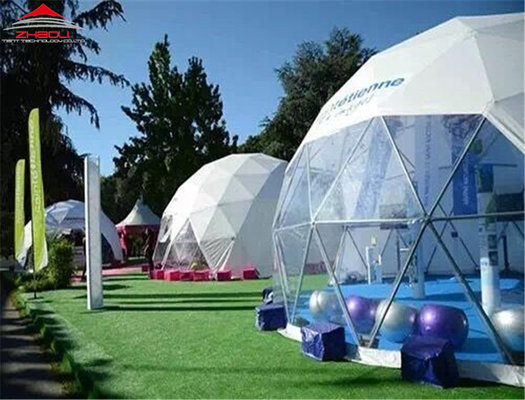 Waterproof And Flame Retardant Geodesic Dome Tent For Camping , Auto Show
