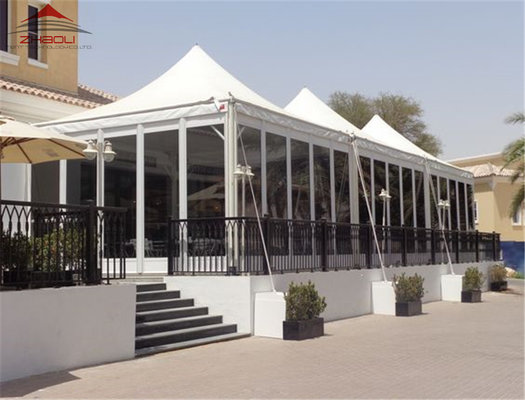 Fire Safety 5x5m Garden Pagoda Party Tent With Glass Window Sidewalls