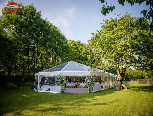 Wedding Aluminum Frame Tent / 200 People High Peak Frame Tents Reusable