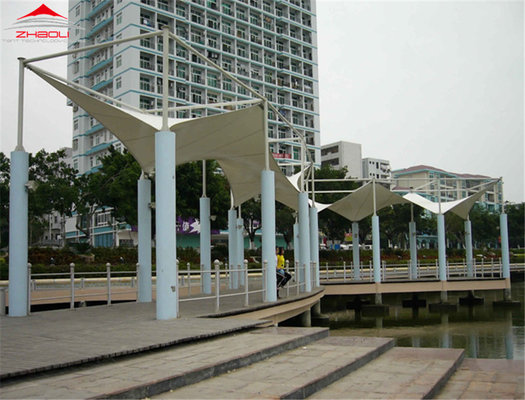 Promotional Landscape Tensile Membrane Structures Flame Retardant DIN 4102 B1