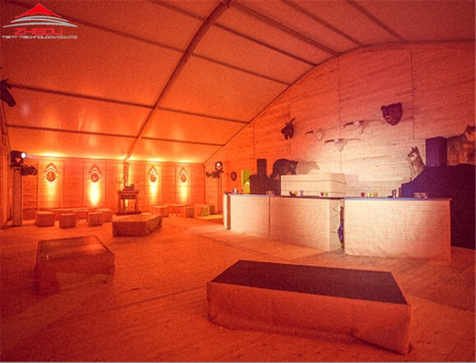 Clear Span Aluminum Structure Glass Wall Tent Flame Retardant DIN4102 B1 / M2