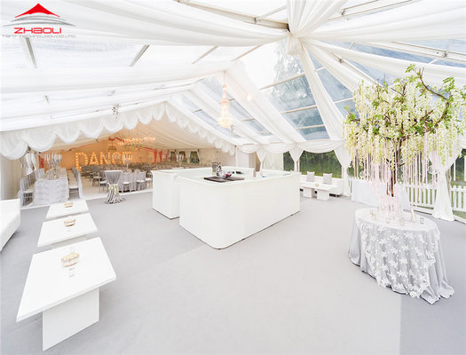Steel Frame High Peak Tent For Events Flame Retardant PVC Coated
