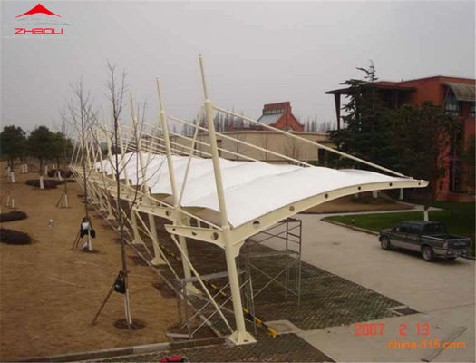 B1 M2 CE Tensile Membrane Structures / Outdoor Car Canopy Parking Garage Tent