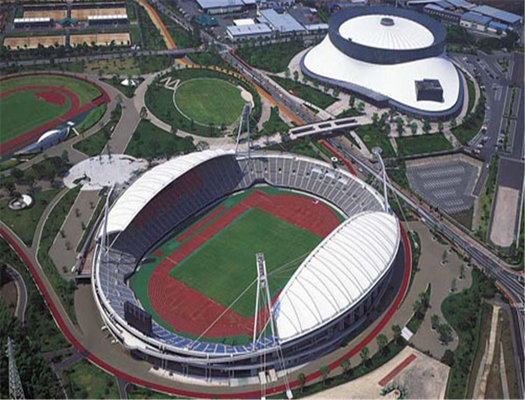 Luxury DIN 4102 B1 Tensile Membrane Structures For Gym No Beams And Brackets