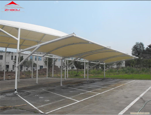 PVDF Membrane Outdoor Shade Structures / 950gsm PVC Roof Fabric Car Parking Tent