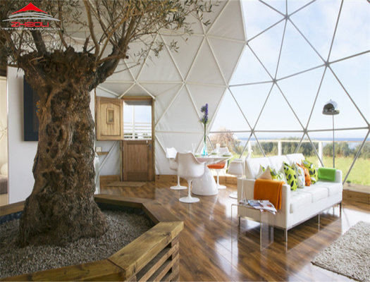 Rigid And Stable Strcuture Geodesic Dome Tent Steel Frame ISO UV Resistant