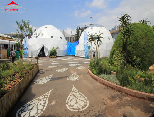 Rigid And Stable Strcuture Geodesic Dome Tent Steel Frame ISO UV Resistant