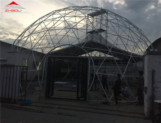 UV Resistance Geodesic Dome Tent 20 X 35m 750-850gsm PVC Roof Fabric