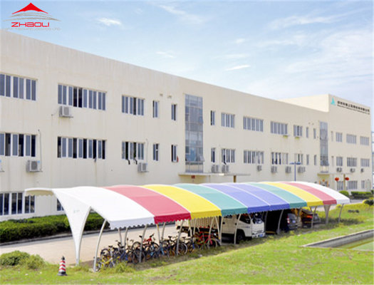 Colorful Tensile Fabric Structures / Flame Retardant Car Park Canopy