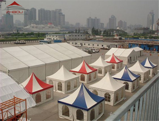 White 50 People Pagoda Party Tent Flame Retardant DIN4102 B1 / M2 / B1