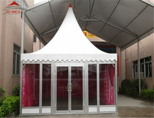 Waterproof White Wind Protected Mobile Manual Tent / Outdoor Canopy Gazebo