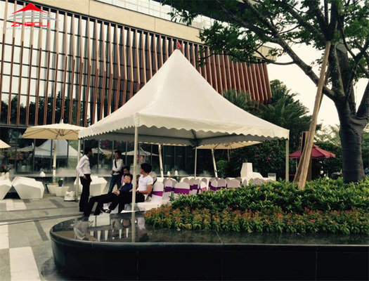 Orange Shade Folding Canopy Pagoda Tent Easy To Assembled And Dismantled