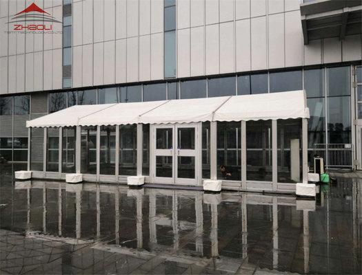 Fire Safety White Top Glass Walls Tent For Conferences And Meetings