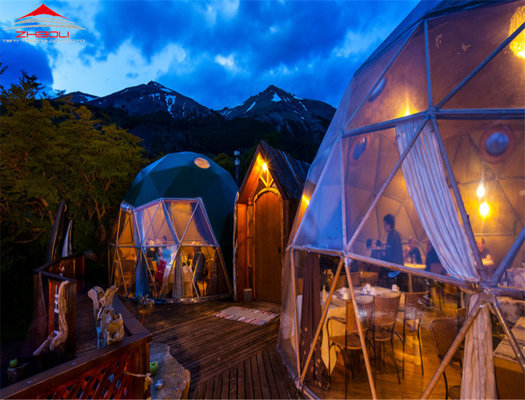 Promotional White PVC Sidewall Geodesic Dome Marquee Tent Flame Retardant DIN 4102 B1